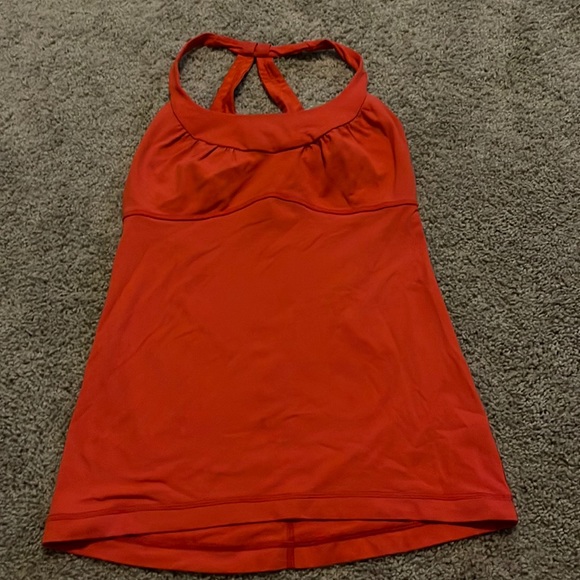 lululemon athletica | Tops | Lululemon Razor Back Halter Red Tank Top ...